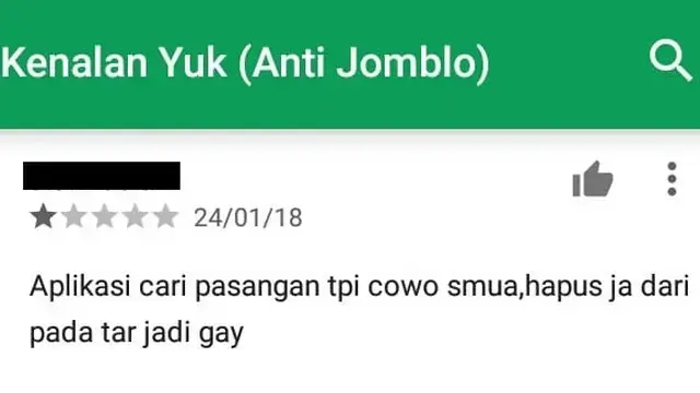 6 Ulasan Orang Ngadu Soal Pasangannya di Play Store Ini Bikin Tepuk Jidat - Hot Liputan6.com