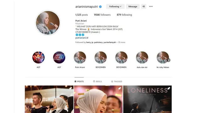 Followers Instagram Putri Ariani Hampir Sentuh 1 Juta Usai Viral karena Dapat Golden Buzzer di ...