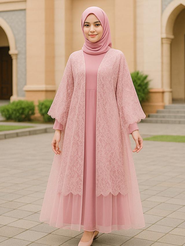 11 Rekomendasi Gamis Outer Brokat Tren 2025, Tetap Elegan dalam ...