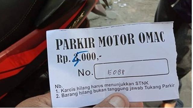 6 Tulisan di Karcis Parkir Kendaraan Ini Bikin Geleng Kepala - Hot ...