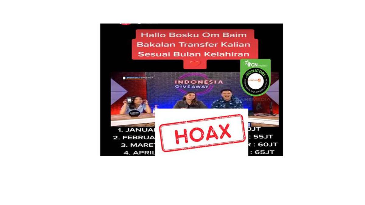 Cek Fakta: Hoaks Baim Wong Bagikan Uang Puluhan Juta Rupiah Sesuai ...