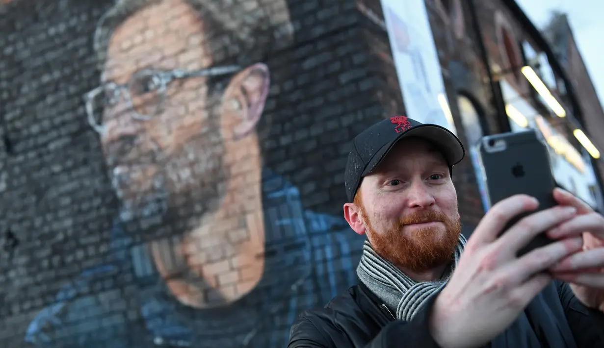 FOTO: Mural Jurgen Klopp Hiasi Tembok Kota Liverpool - Foto Liputan6.com