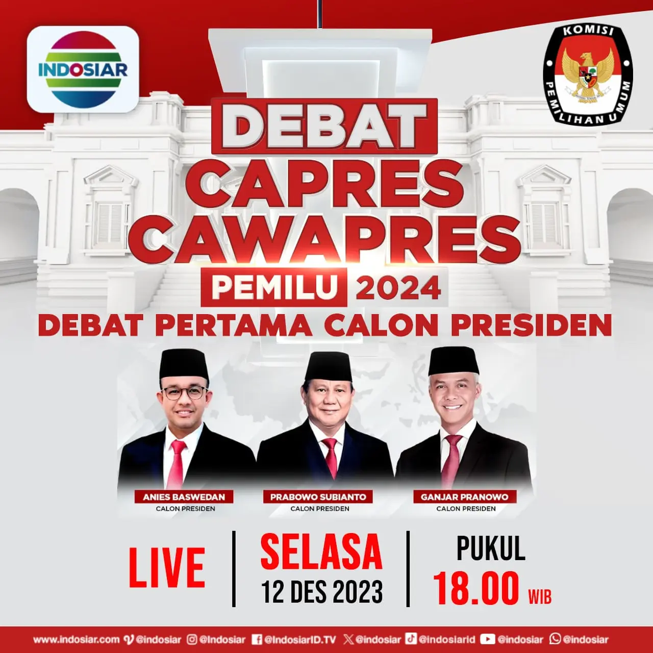 SCTV dan Indosiar Tayangkan Serentak Debat Capres Cawapres 2024 ...