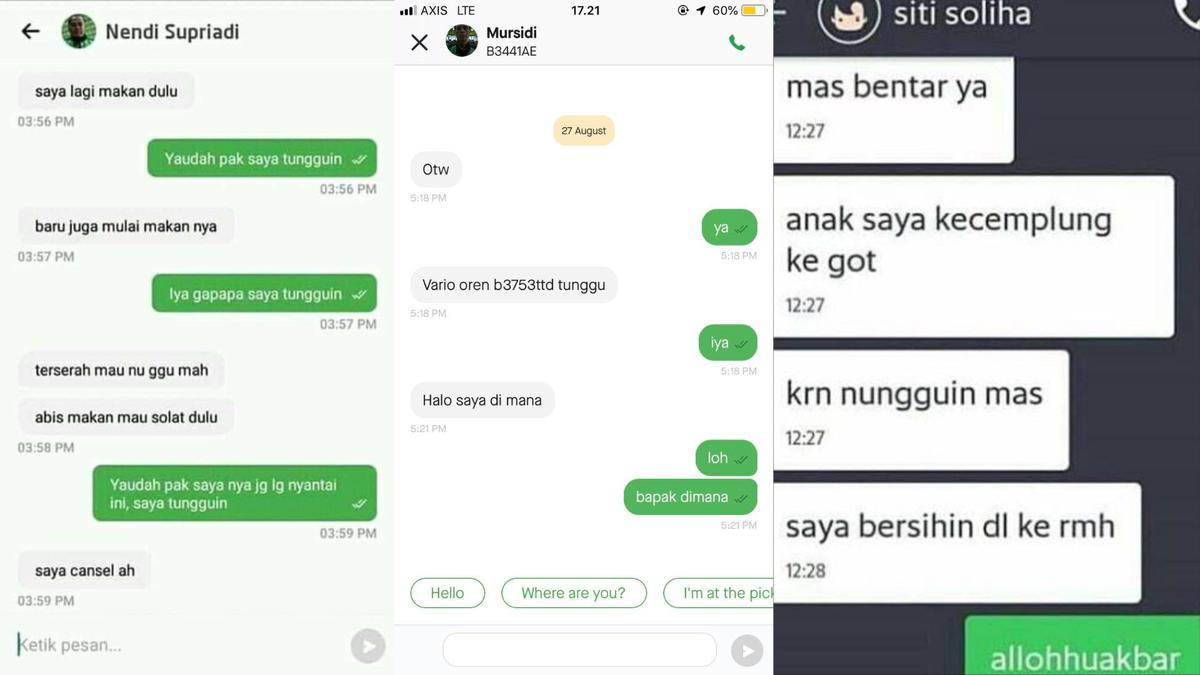 Kumpulan Chat Unik Driver Ojek Online dengan Penumpangnya, Lucunya ...