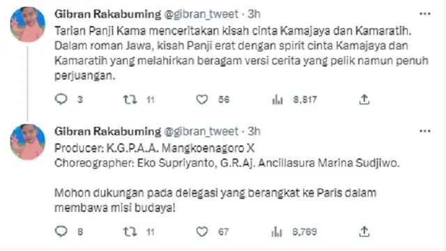 Gibran Rakabuming Beri Dukungan pada Ekos Dance Company yang Akan Gelar ...