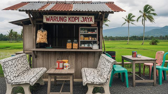 8 Inspirasi Warung Mini dengan Tempat Duduk Semen Ala Kampung: Desain ...