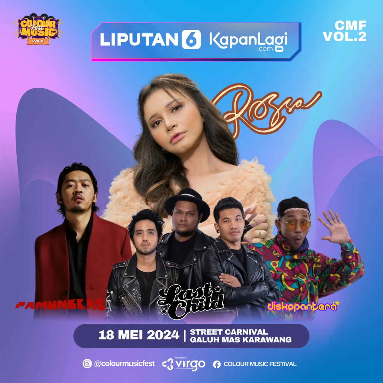 Colour Music Fest Vol 2 Bakal Digelar di Karawang pada 18 Mei 2024, Rossa hingga Pamungkas dan ...
