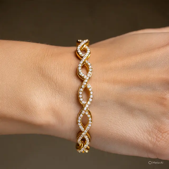 8 Model Gelang Emas Rantai 3 Gram dengan Berlian, Aksesori Mewah yang ...