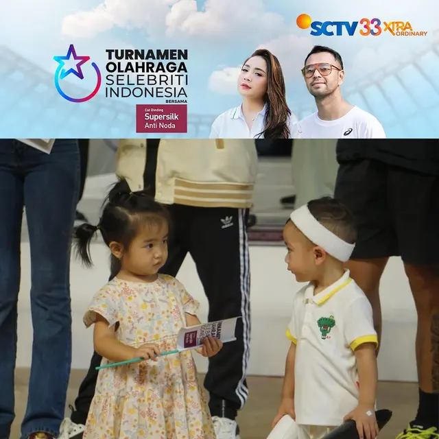 Gaya Rayyanza Cipung Jadi Suporter Raffi Ahmad di Turnamen Olahraga Selebriti Indonesia ...