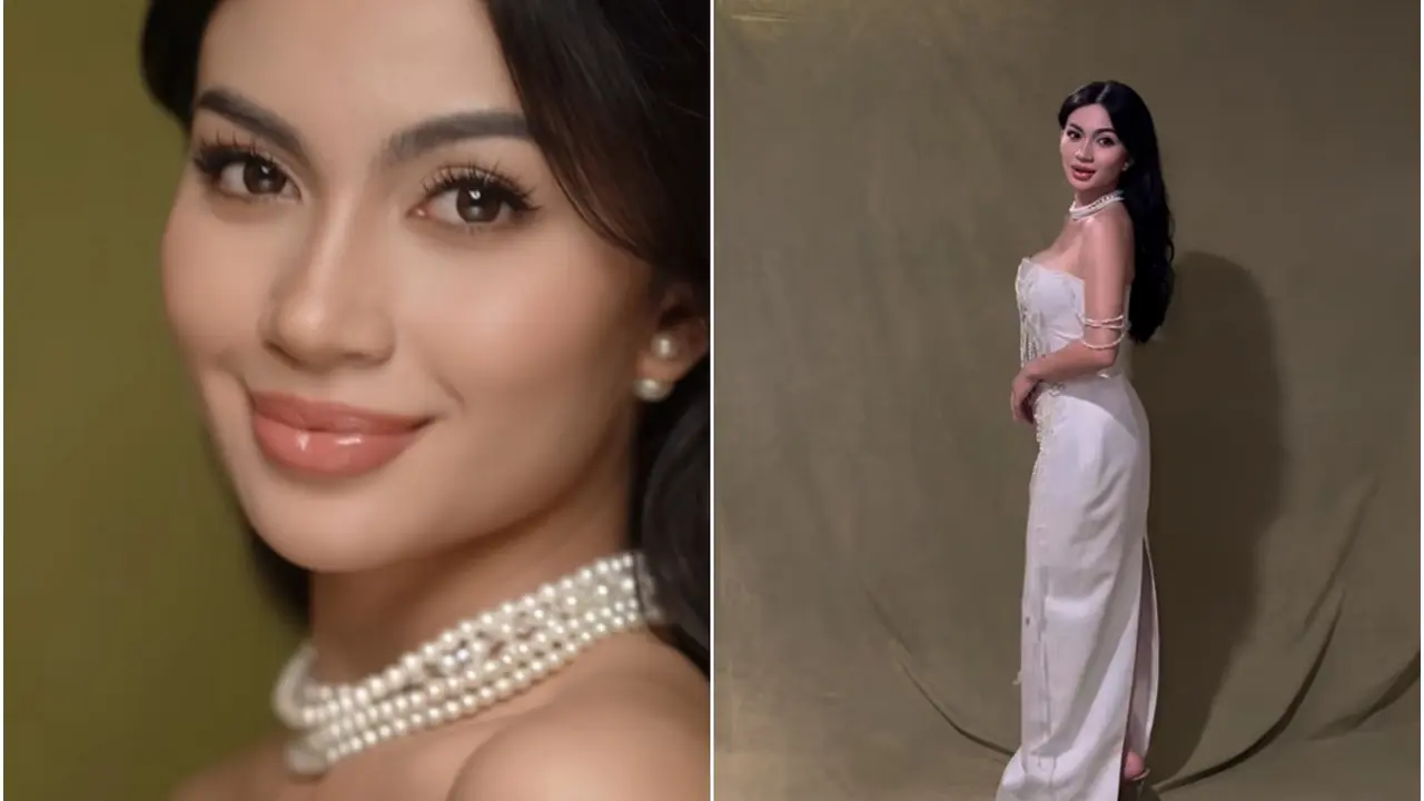 7 Potret Ariel Tatum Bertabur Mutiara, Tampil Elegan dengan Gaun Putih