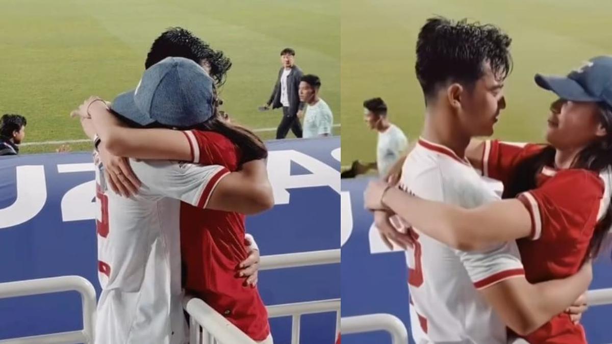 Potret Azizah Salsha Sambut Pratama Arhan dari Tribun Penonton, Beri Pelukan Hangat Usai ...