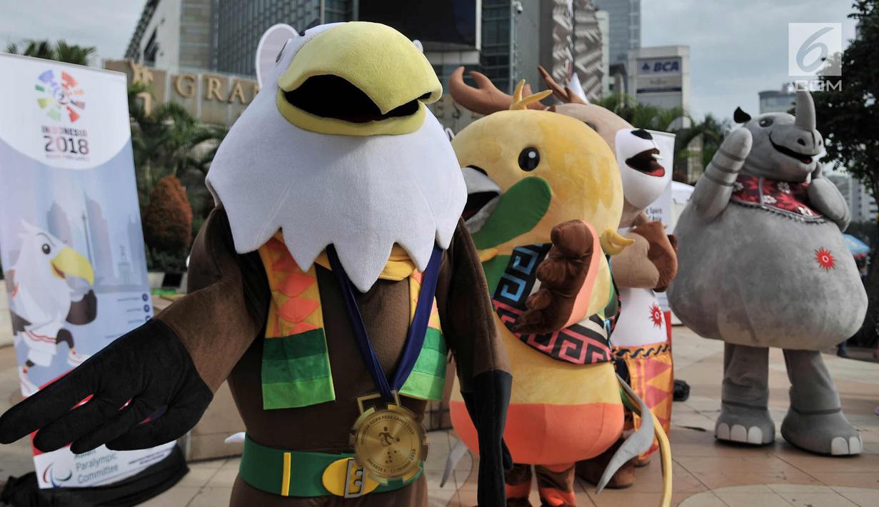 FOTO: Lucunya Maskot Asian Games 2018 Saat Sapa Warga di Car Free Day ...