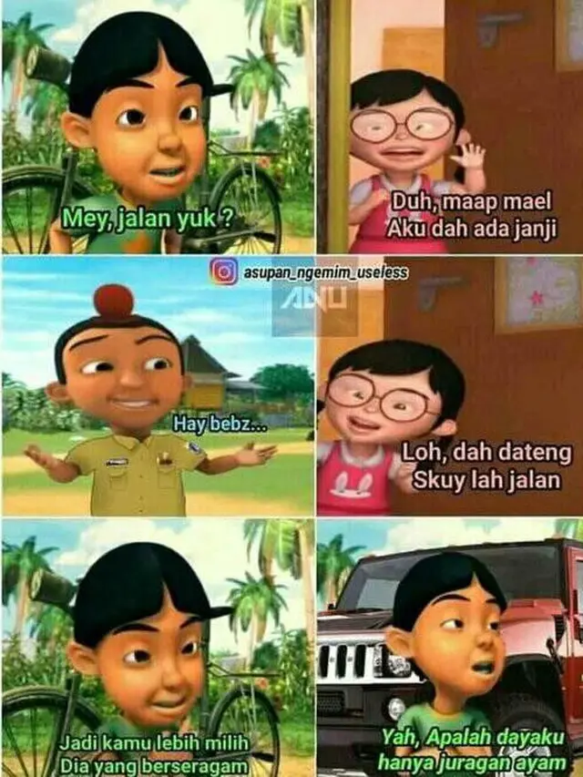 7 Meme Kisah Cinta Mail dan Mei Mei 'Upin dan Upin' Ini Kocak Banget ...