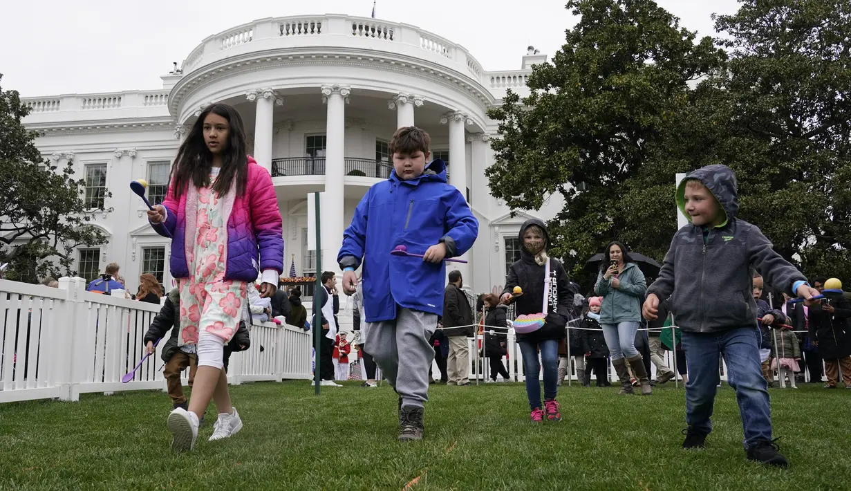 FOTO: Pertama Sejak 2019, Tradisi Easter Egg Roll Kembali ke Gedung ...