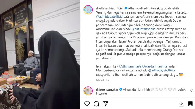 Cut Intan Nabila Temui Ustaz Adi Hidayat, Kondisinya Kini Lebih Tenang ...
