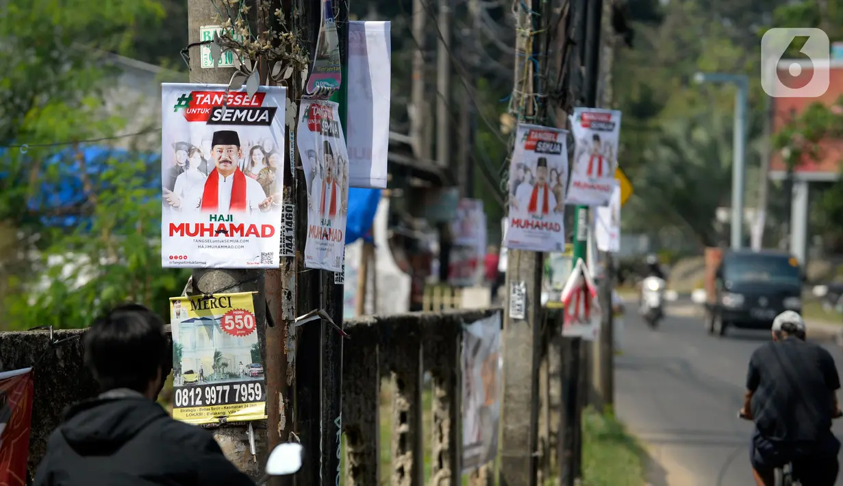 FOTO: Pilkada Masih Lama, Gambar Bakal Calon Wali Kota Tangsel Sudah Bertebaran - Foto Liputan6.com
