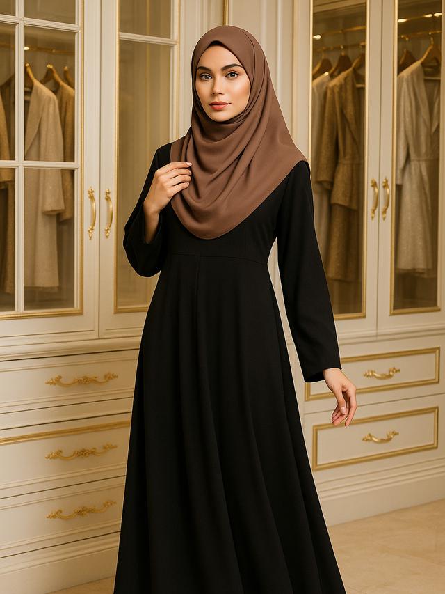 Gamis Hitam Cocok dengan Jilbab Warna Apa? Ini 8 Rekomendasi dan Contohnya