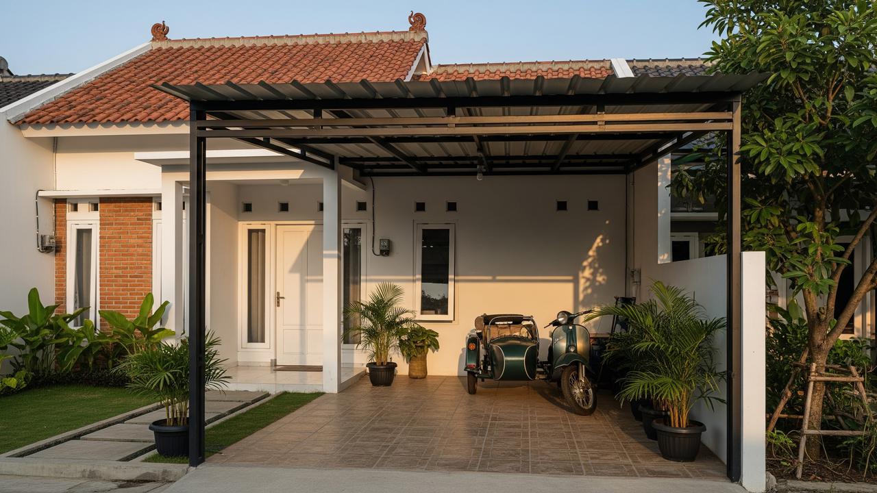 7 Gambar Desain Garasi Mobil Samping Rumah, Fungsional dan Tetap ...