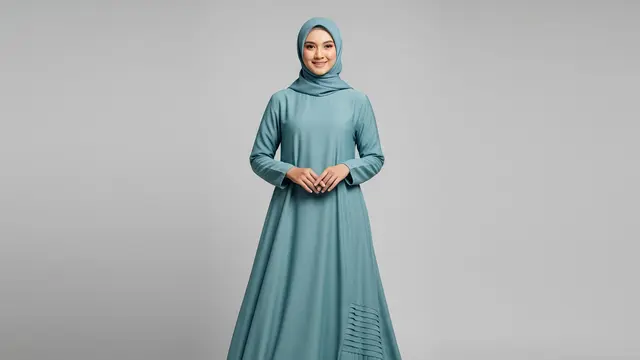 8 Model Gamis Warna Teal Terbaru Prediksi Tren 2026, Dari Minimalis ...