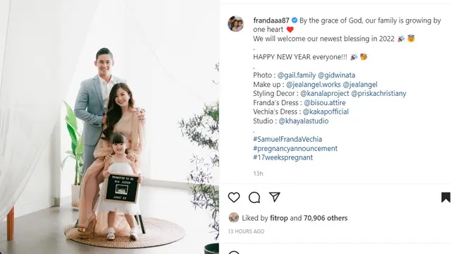 Franda, Istri Samuel Zylgwyn Umumkan Kehamilan yang Kedua - ShowBiz ...