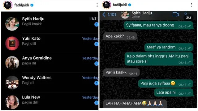 Fadil Jaidi Pamer Di-chat Cewek Cantik dari Syifa Hadju hingga Anya Geraldine: Pesona Cowok ...