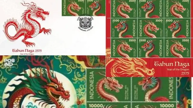 Sambut Tahun Kemakmuran Imlek 2024, PT Pos Indonesia Rilis Prangko Naga ...