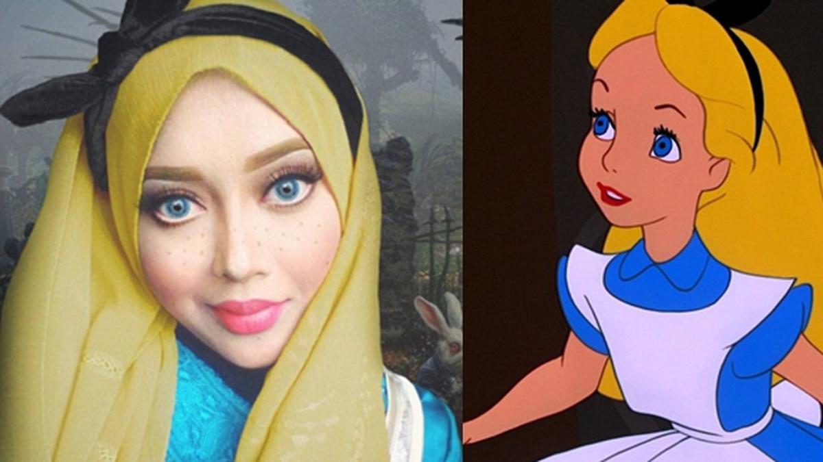 Dengan Make Up Unik, Cewek Berhijab Ini Seakan Punya Seribu Wajah