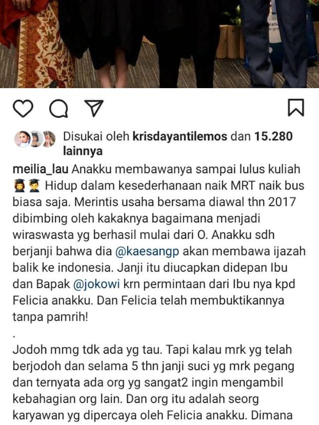Ibunda Felicia Tissue Sebut Kaesang Pangarep Direbut dari Putrinya ...