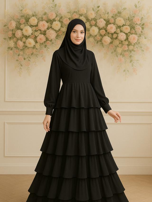 7 Model Gamis Hitam Syar’i Kekinian, Tampil Modis dan Tetap Sopan