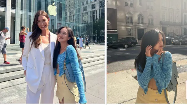 5 Momen Beby Tsabina Liburan di New York City, Pose Akrab Bareng Karlie Kloss Mantan Model ...
