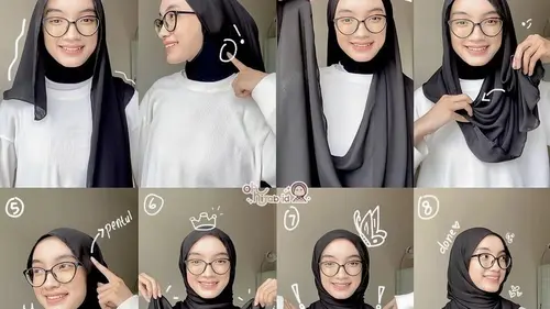 tutorial hijab pashmina kaos