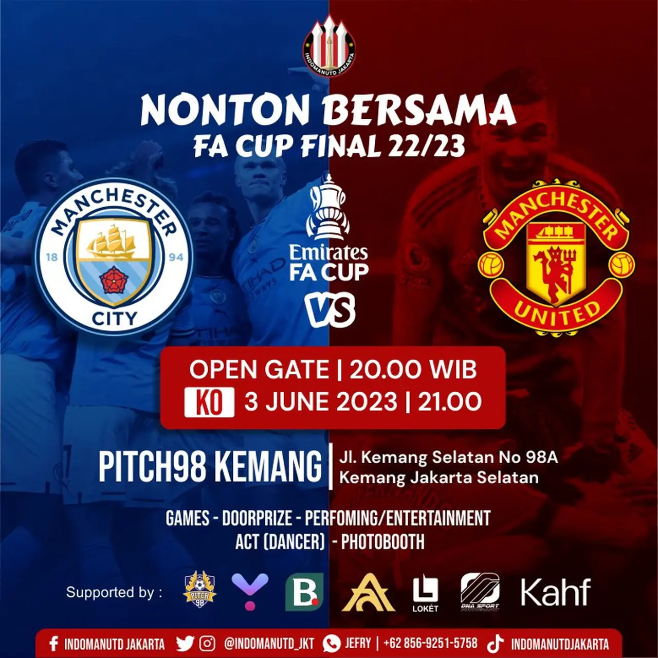 Yuk Ikutan, Indomanutd Jakarta Gelar Nonton Bareng Final Piala FA 2023 bersama Bola.com di Pitch ...