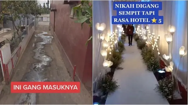 Viral Pernikahan di Gang Sempit dengan Dekorasi Bak Hotel Bintang 5, Bikin Takjub - Hot Liputan6.com