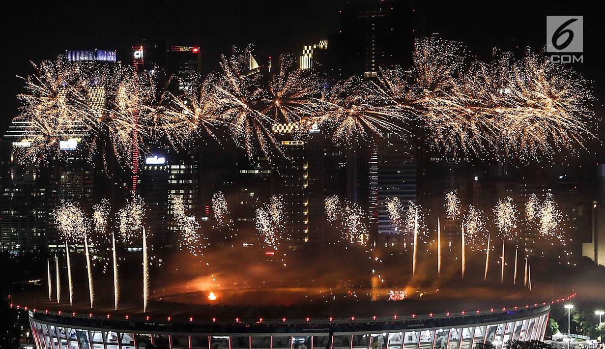 FOTO: Wow, Kembang Api Wana-warni Semarakkan Pembukaan Asian Games 2018 ...