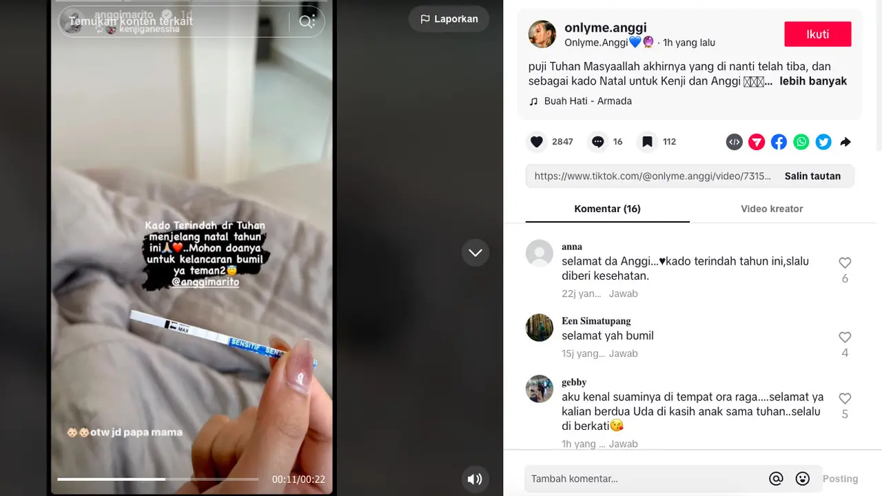 Anggi Marito Umumkan Kehamilan, Jadi Kado Terindah di Hari Natal ...