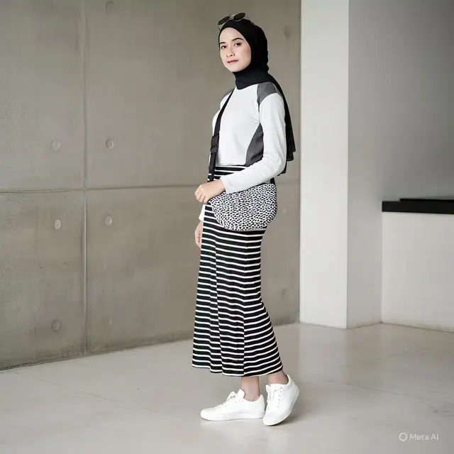 10 Inspirasi Outfit Monokrom untuk Hijabers, Simple, Keren, dan Elegan - Hot Liputan6.com