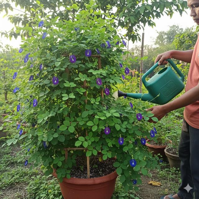 Cara Menanam Bunga Telang dengan Batang agar Cepat Mekar