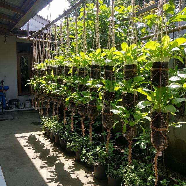 Cara Membuat Kebun Sawi Gantung dari Tali Rafia, Praktis dan Hemat