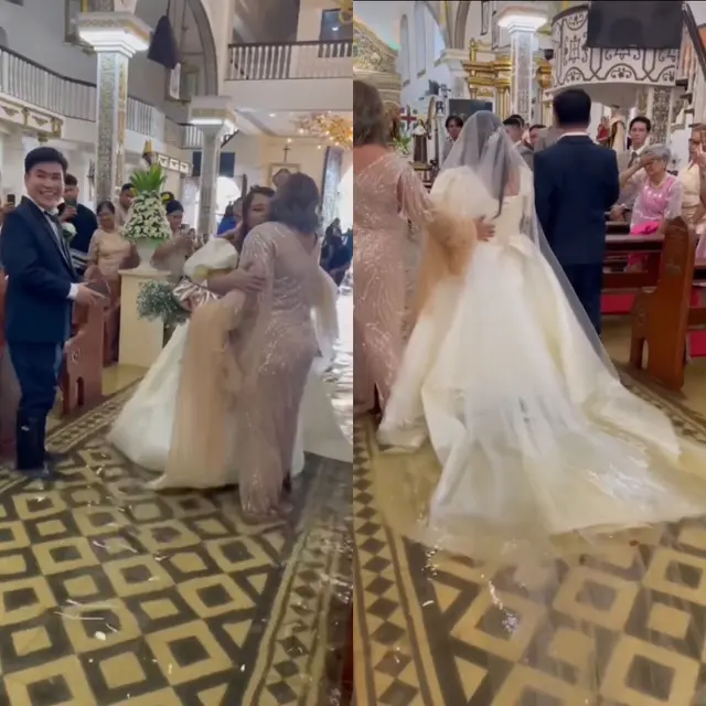 Pasangan Pengantin Filipina Menikah di Tengah Genangan Banjir Akibat Topan Doksuri - Global ...