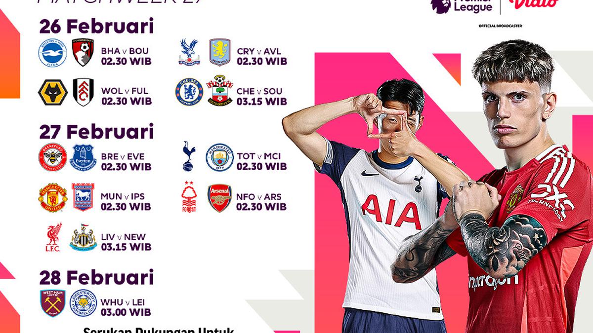 Jadwal Live Streaming Liga Inggris 2024/25 Matchweek 27 di Vidio - Inggris Bola.com