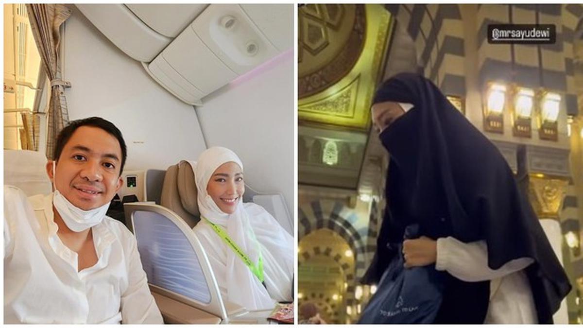 8 Momen Ayu Dewi dan Regi Datau Jalani Umroh, Penampilan Bercadar Jadi ...
