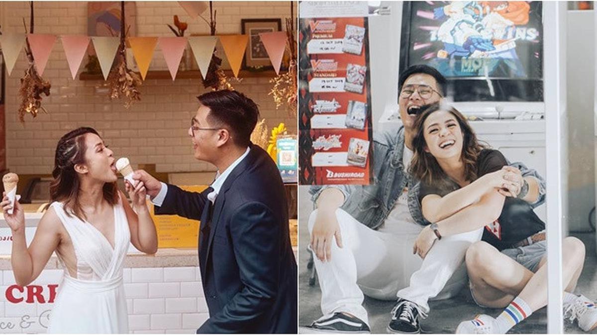 7 Potret Prewedding VJ Laissti dan Azarya Prakasa, Romantis Makan Es ...