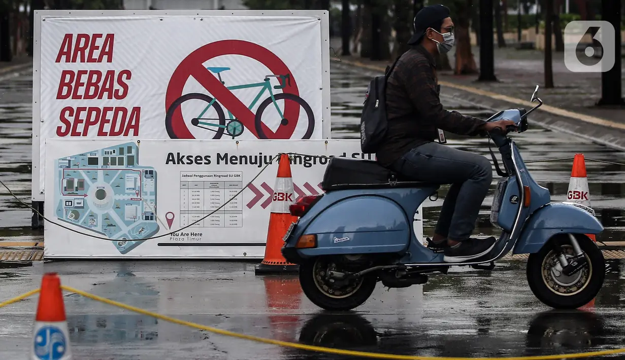 FOTO: Larangan Bersepeda di Ring Road GBK - Foto Liputan6.com