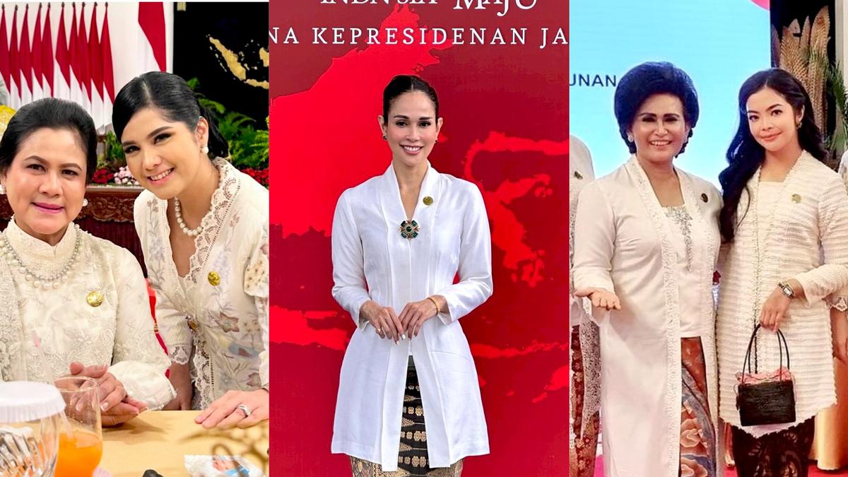 6 Gaya Para Istri Menteri Halal Bihalal Bersama Iriana Jokowi dan Wury Ma’ruf Amin, Annisa Pohan ...