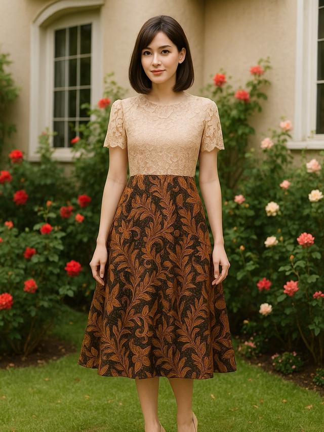 11 Model Dress Batik A Line Terbaru 2025, Tampil Elegan di Setiap Momen