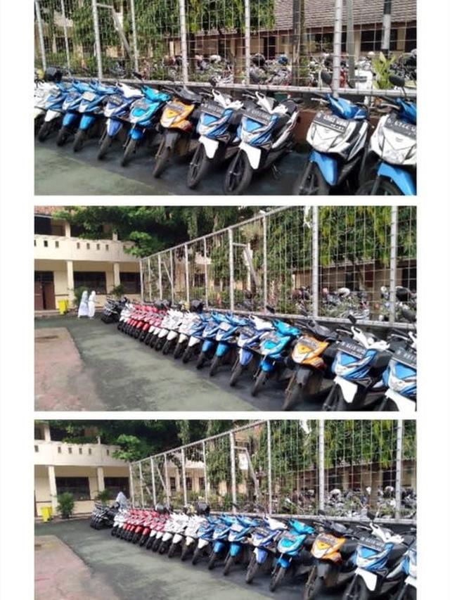 Satpam Sekolah Ini Menata Parkir Motor Sesuai Merek dan Warnanya, Niat ...