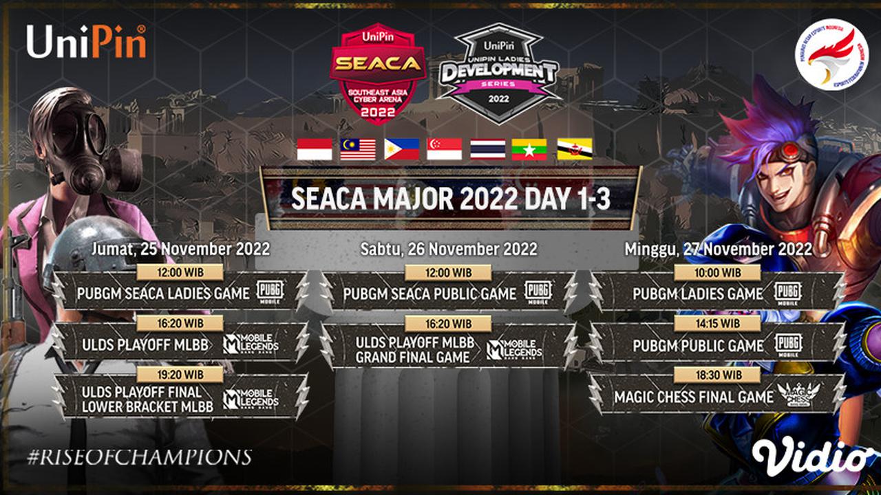 Jadwal Lengkap PUBGM SEACA Major 2022 Live Vidio 25-27 November 2022 ...