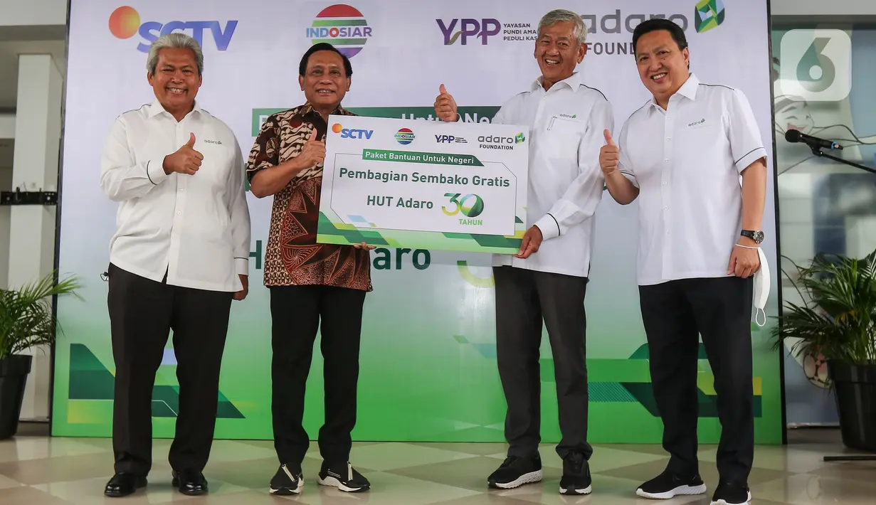 Rayakan HUT Ke-30, YPP SCTV Indosiar dan PT Adaro Bagikan Ribuan Paket Sembako - Foto Liputan6.com