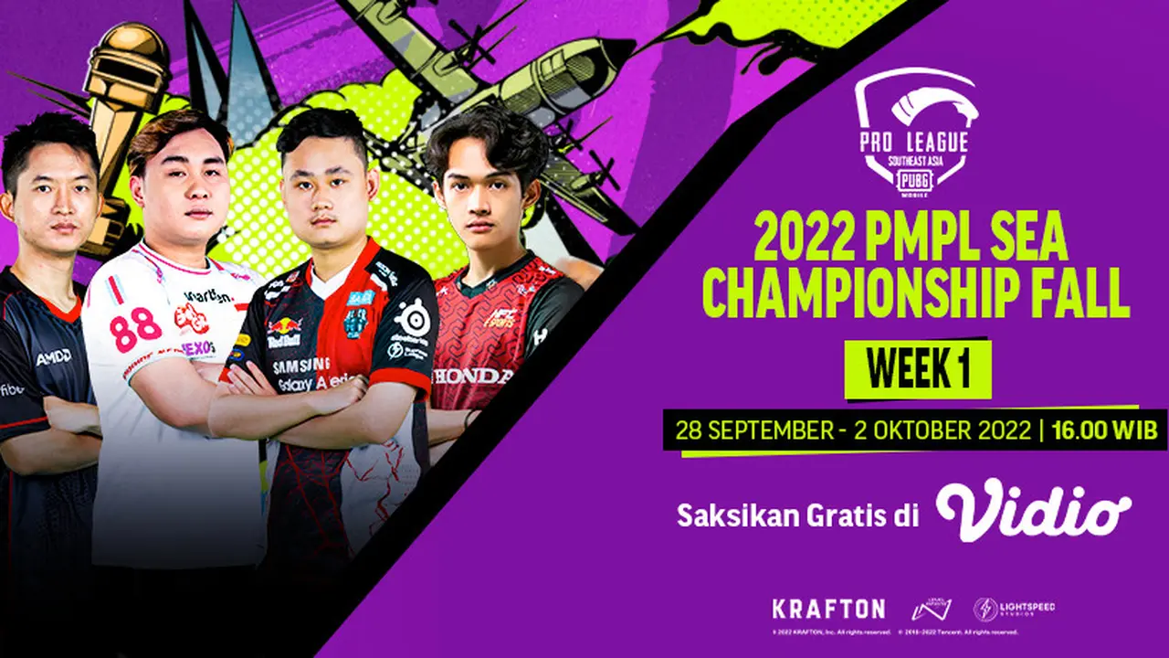 Link Live Streaming 2022 PMPL SEA Championship Fall Week 1 Live Vidio 28 September sampai 2 ...