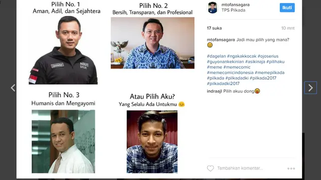 Jeritan Hati Para Jomblo di Pilkada DKI Lewat Meme Pilih Aku ...